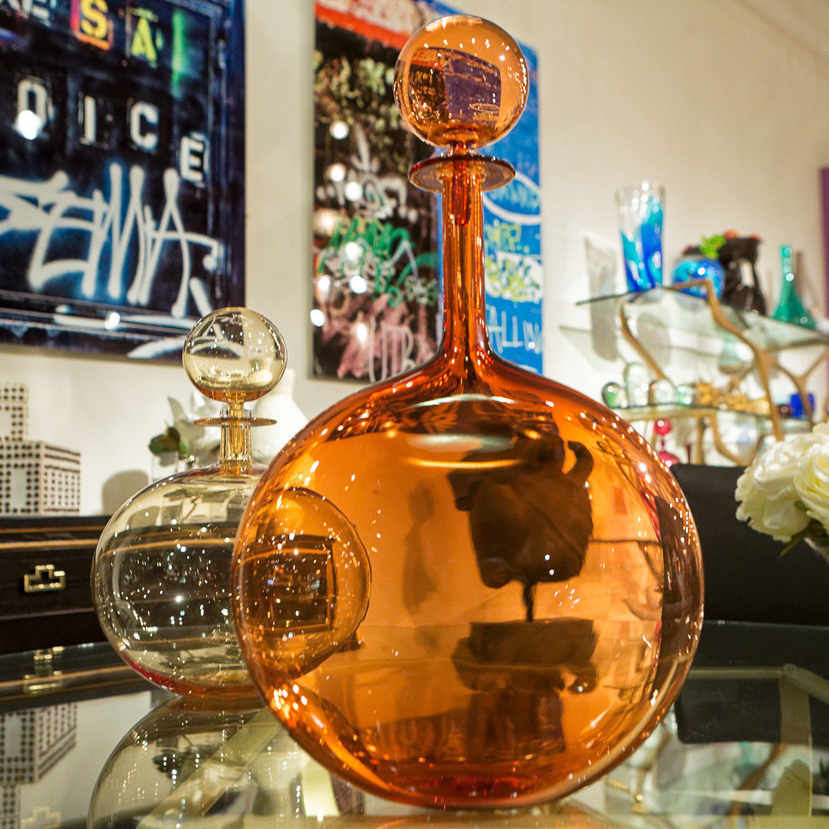 Decanter Flat Flask, Apricot - Joe Cariati | Luxe Home Philadelphia