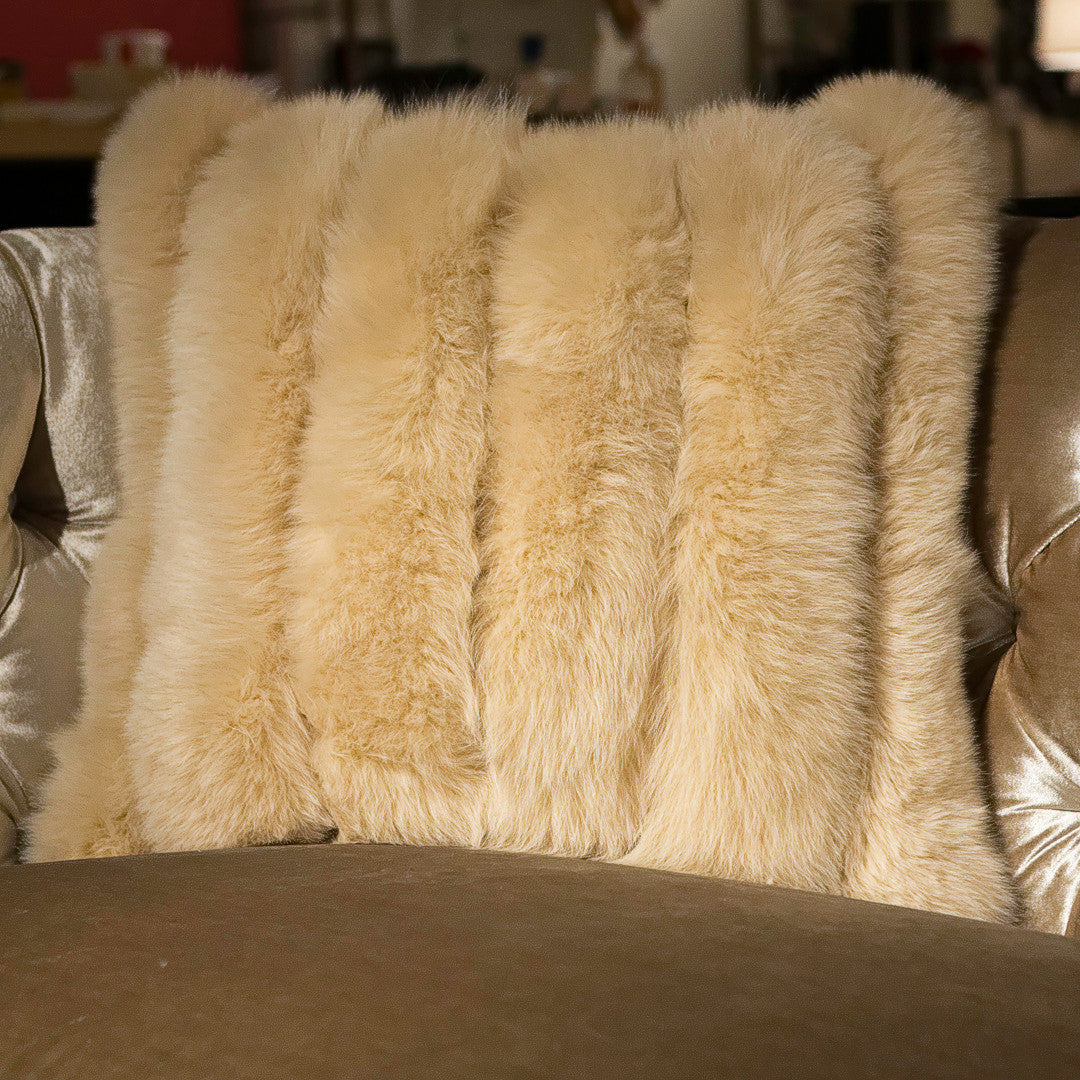 Fox Strip Pillow Snow - Adri Collection | Luxe Home Philadelphia