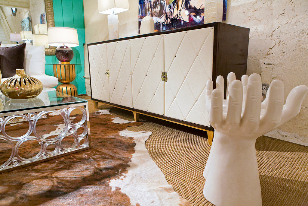 Hands Stool, Matte White - Global Views | Luxe Home Philadelphia