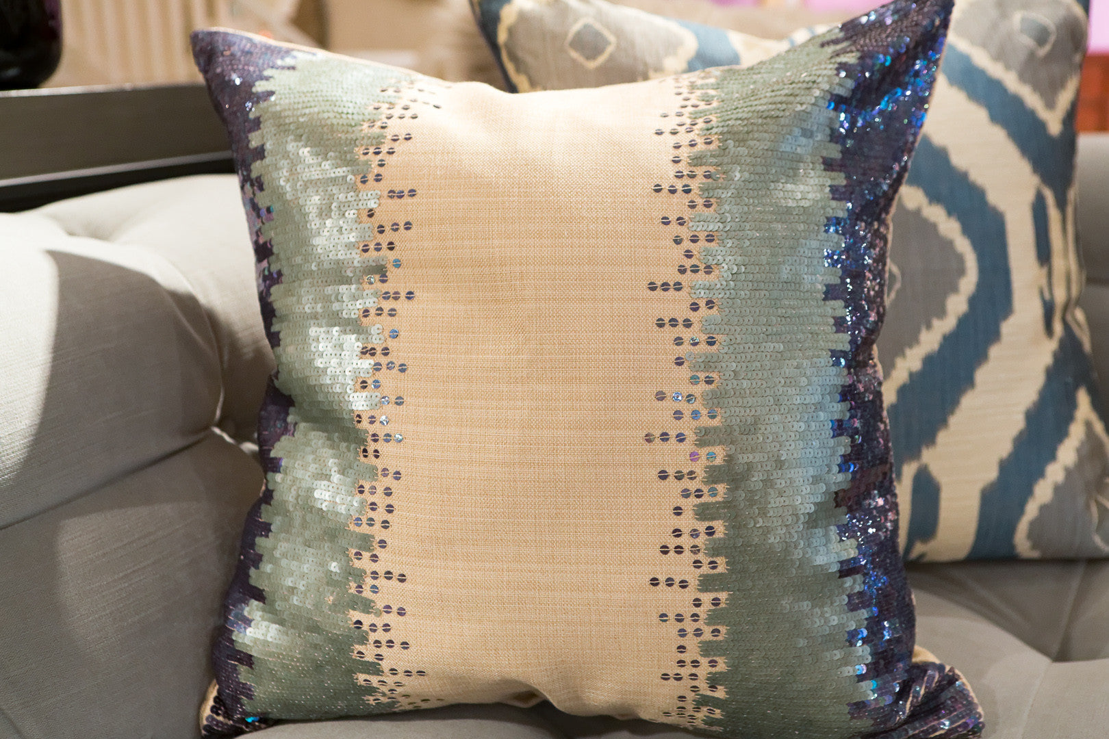 Kyoto Beaded Ombre Pillow - Sabira Collection | Luxe Home Philadelphia