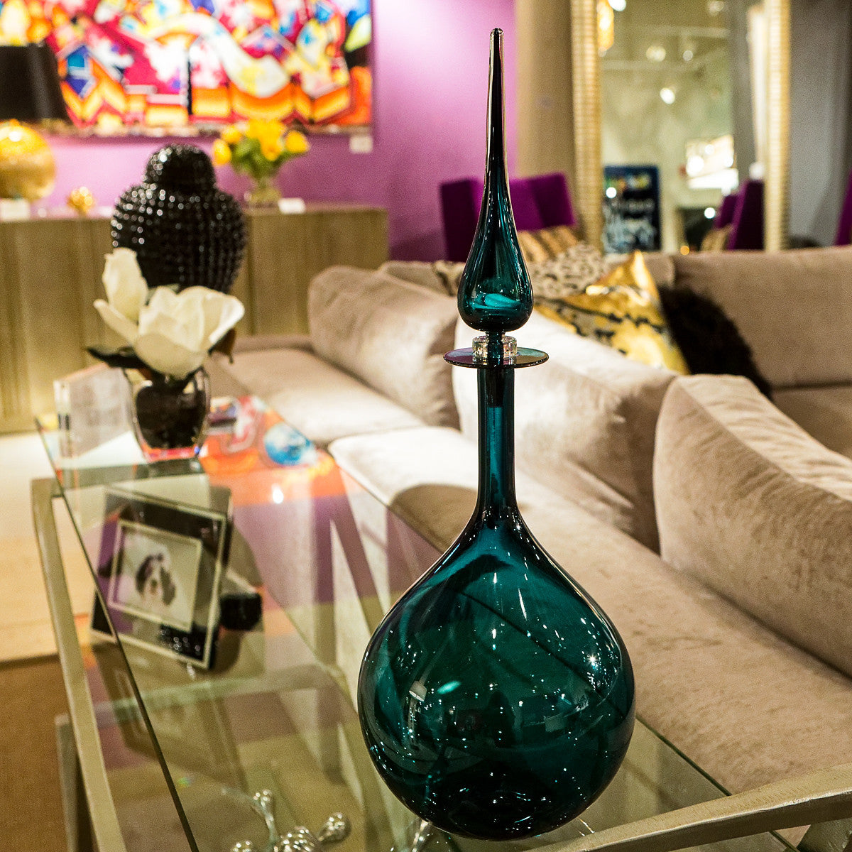 Tear Drop Large Decanter, Steel Blue - Joe Cariati | Luxe Home Philadelphia